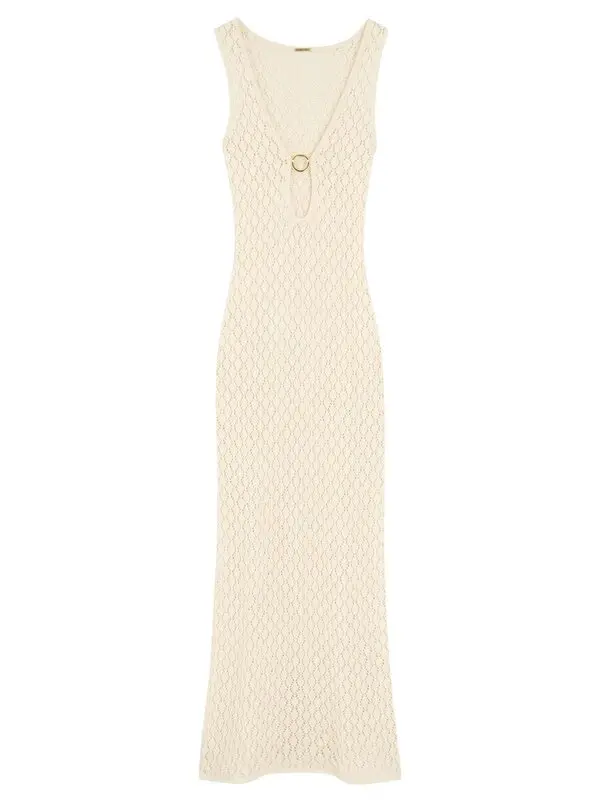AWAY THAT DAY Abaco Crochet Maxi Dress - Ecru