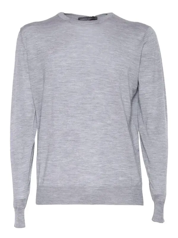 PHI FDL Girocoll Long Sleeve Crewneck Sweater - Gray