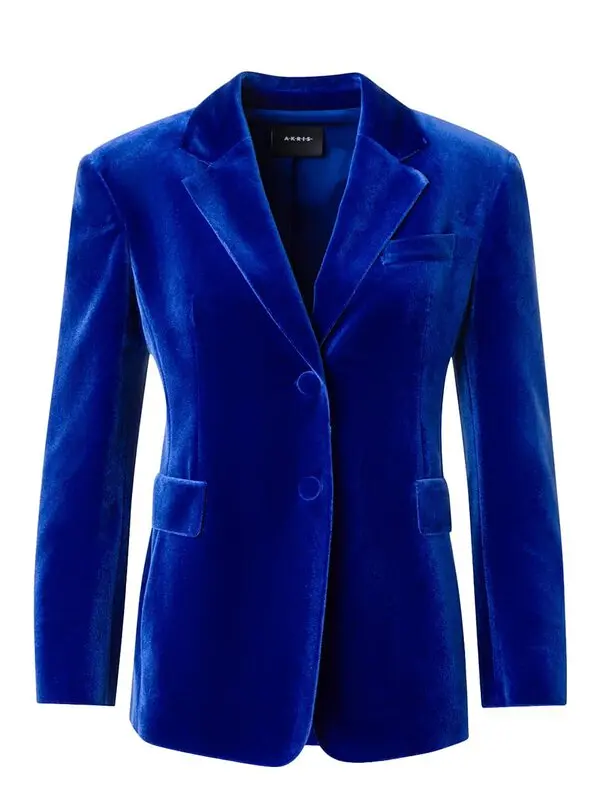Akris Taddeo Velvet Jacket - Klein Blue