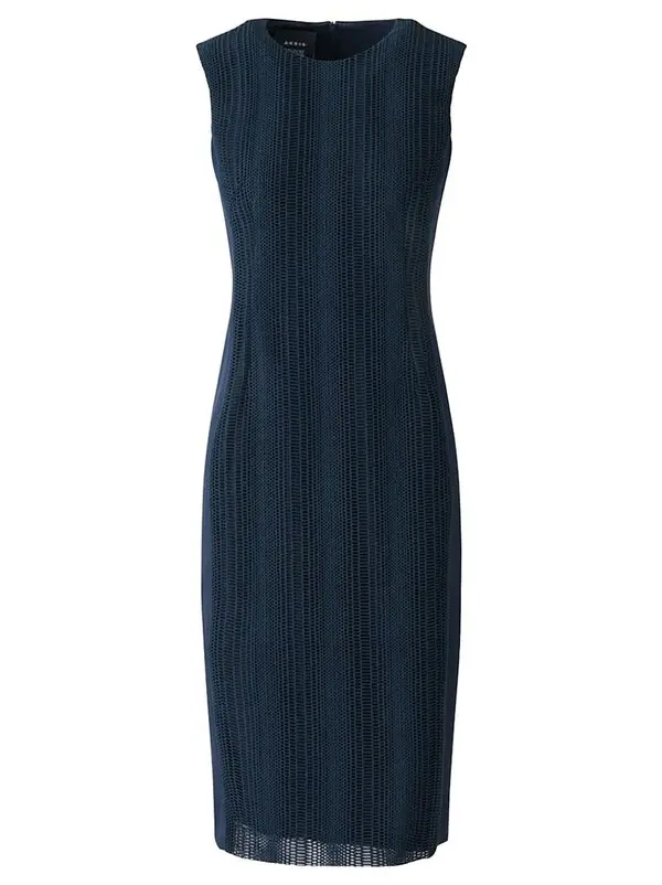 Akris Techno Degrade Striped Sleeveless Dress - Navy