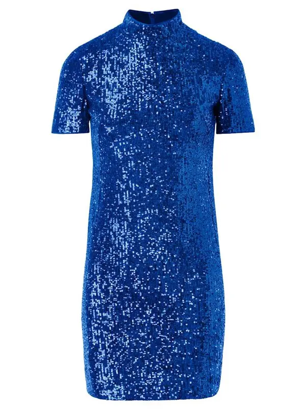 Akris Sequined Jersey Mini Dress - Klein Blue