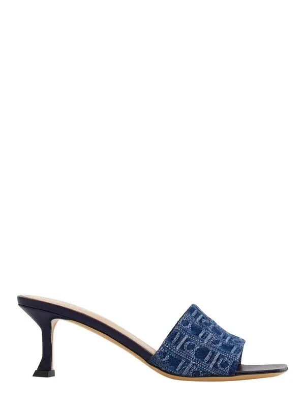FERRAGAMO Monogram Fabric Sandal - Blue