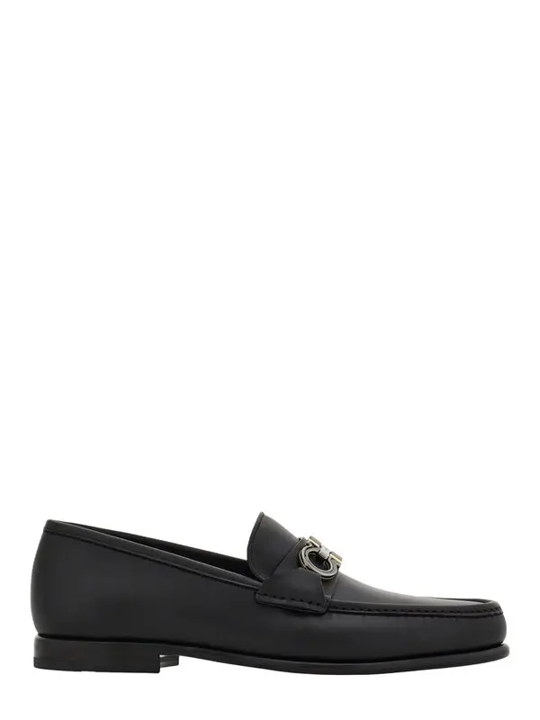 FERRAGAMO Gancini Buckle Loafer - Black