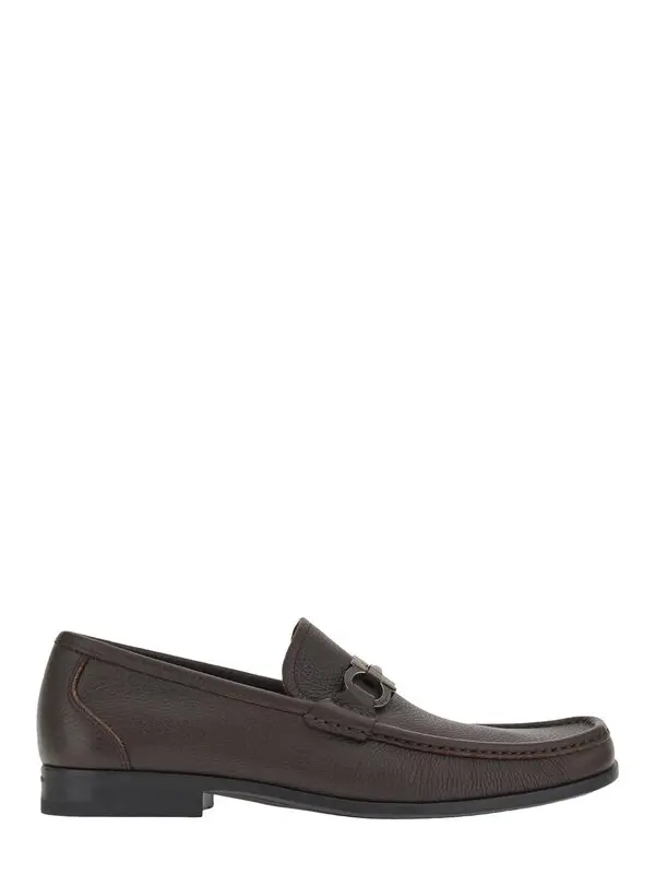 FERRAGAMO Gancini Buckle Loafer - Brown