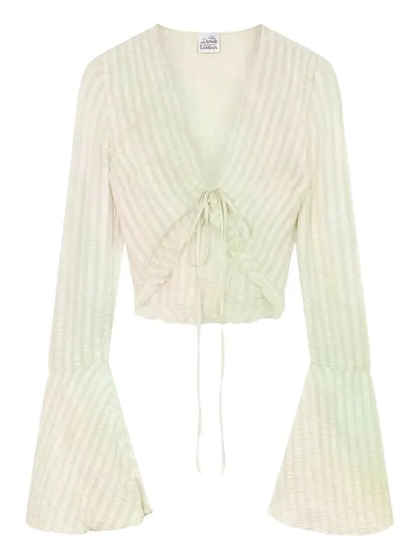 DONDE ESTEBAN Silk Cropped Blouse - Neutrals