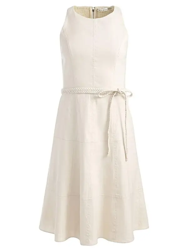 Alice + Olivia Leandra Belted Mini Dress - Oatmeal
