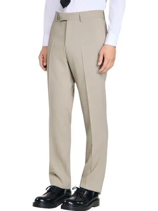 Sandro Wool Suit Trousers - Aluminum