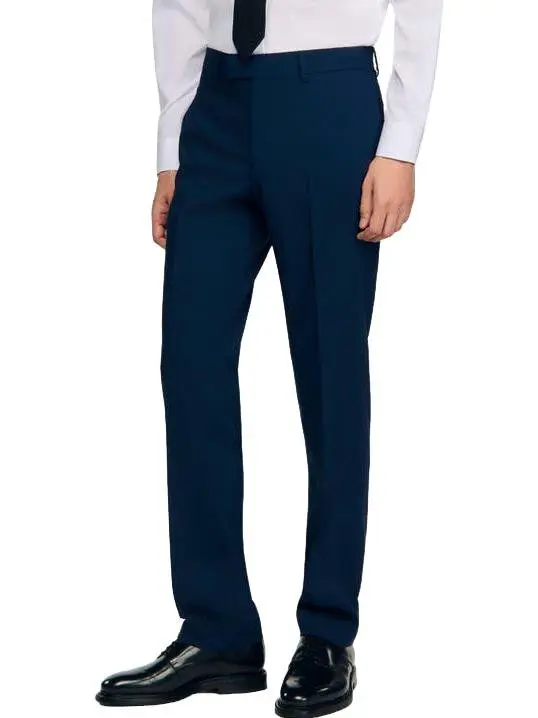 Sandro Wool Suit Trousers - Royal Blue