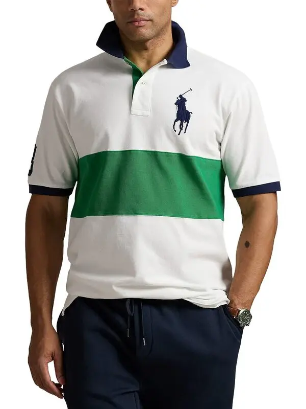 Polo Ralph Lauren Big & Tall Big Pony Mesh Polo Shirt - White Multi