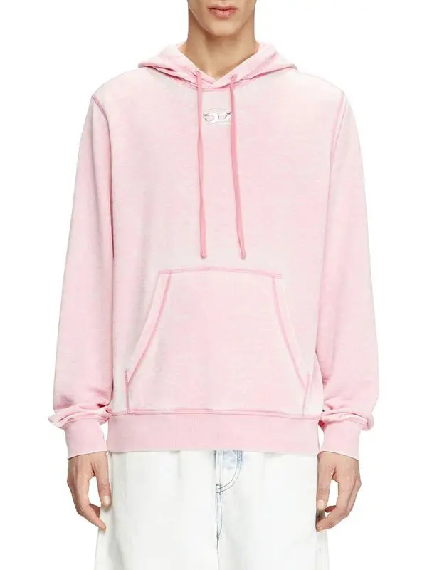 DIESEL® S-ginn Burnout Logo Hoodie - Pink