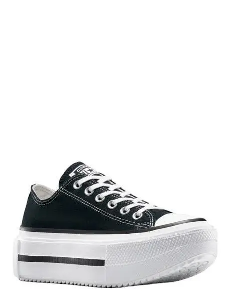 CONVERSE Gender Inclusive Chuck Taylor All Star Lift Double Stack Low Top Platform Sneakers - Black/white/black