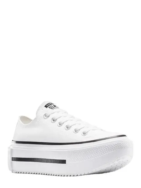 CONVERSE Gender Inclusive Chuck Taylor All Star Lift Double Stack Low Top Platform Sneakers - White/black/white