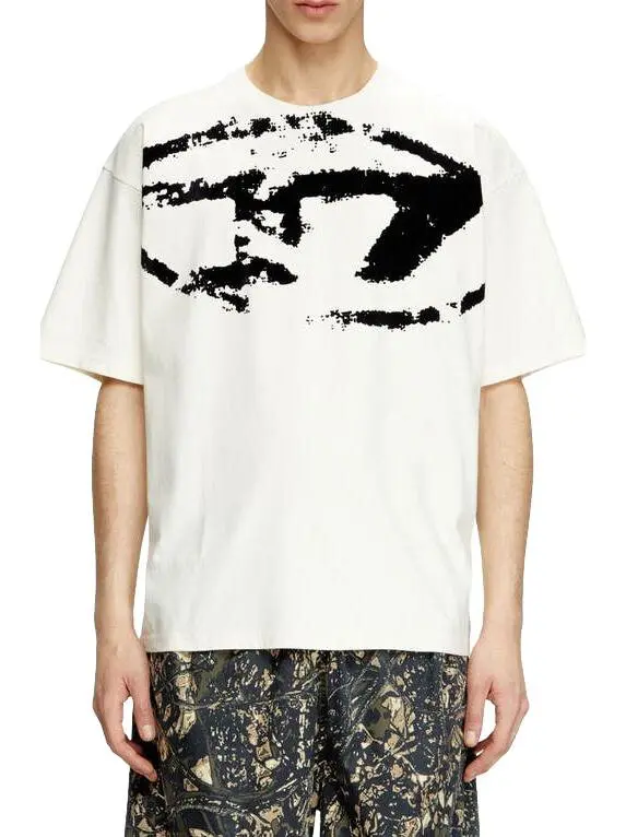 DIESEL® T-boxt-n14 Flocked Logo T-shirt - Ivory