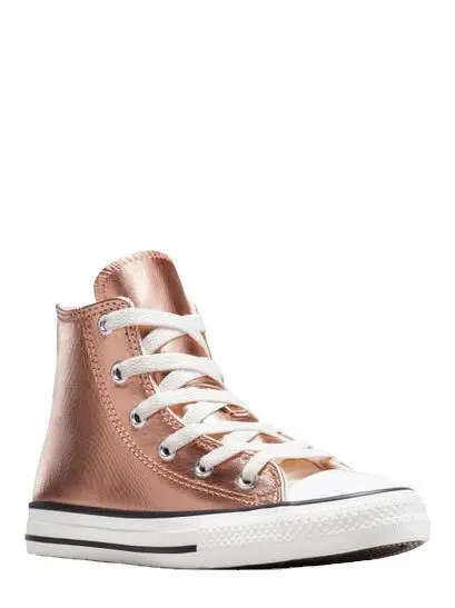 CONVERSE Gender Inclusive Chuck Taylor All Star Metallic Canvas High Top Sneaker - Gold/ Egret/ Black