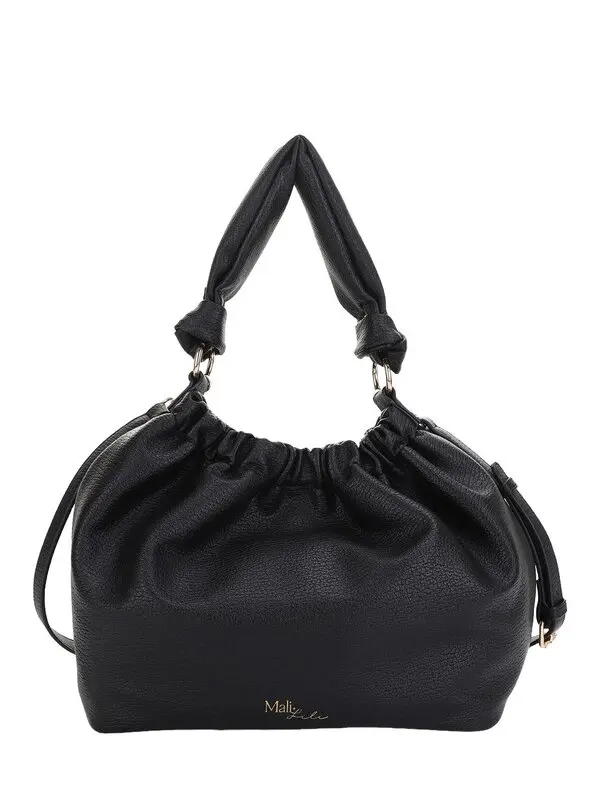 MALI + LILI Nala Recycled Vegan Leather Hobo Crossbody Bag - Black