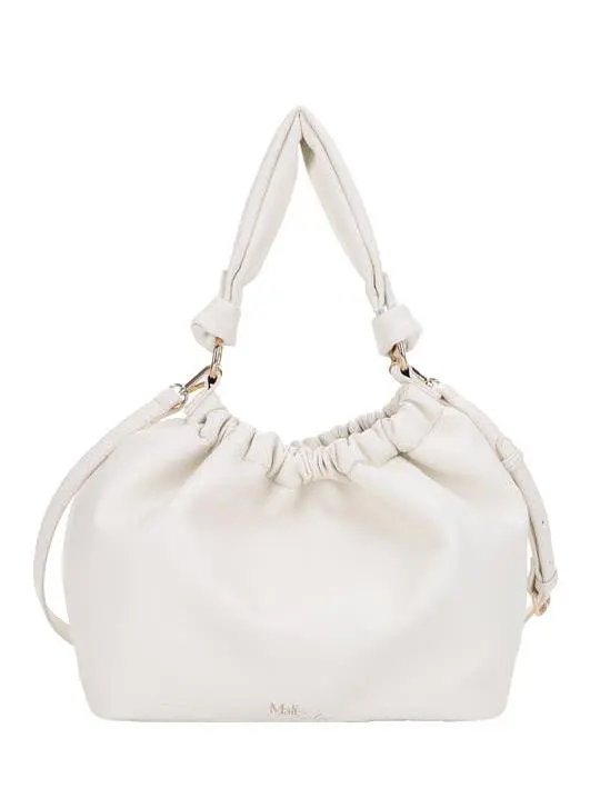 MALI + LILI Nala Recycled Vegan Leather Hobo Crossbody Bag - Ivory