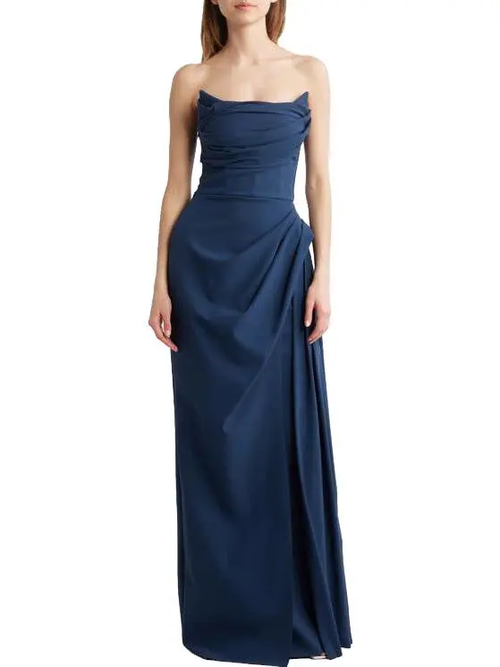 Chiara Boni La Petite Robe Dotai Strapless Gown - Arctic Blue