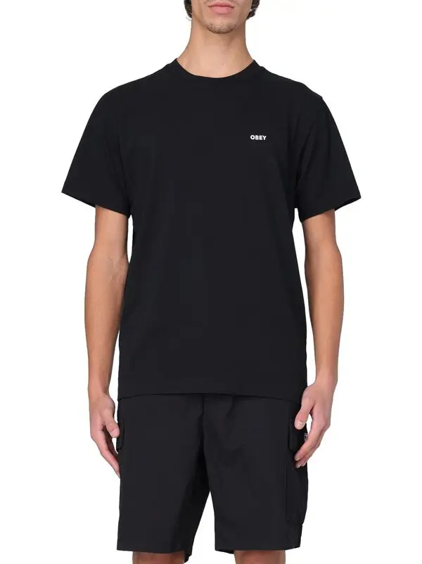 Obey Cotton T-shirt With Logo - Black