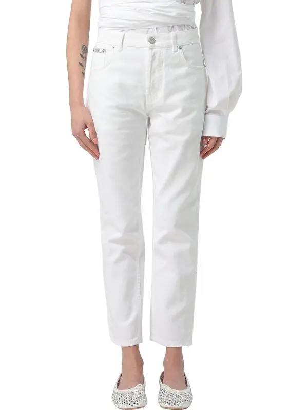 Moschino High Rise Straight Leg Jeans - White