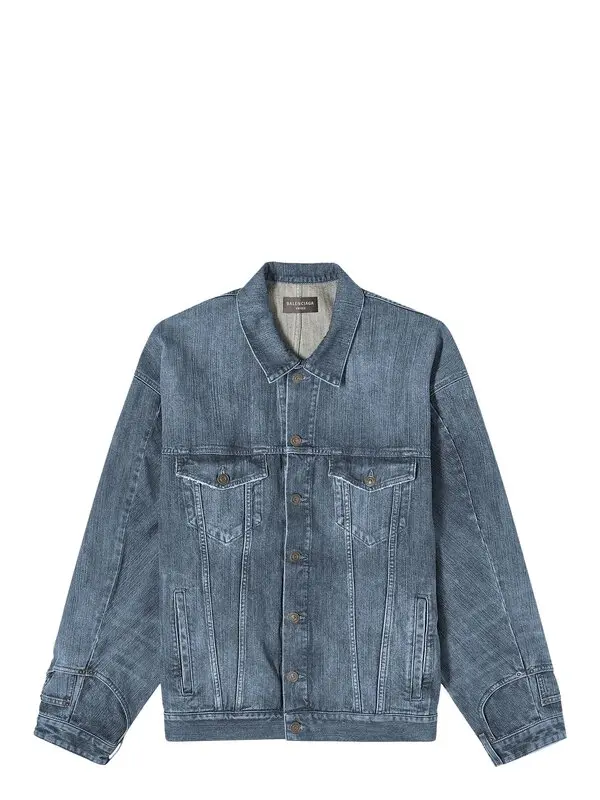Balenciaga Deconstructed Denim Jacket - Blue