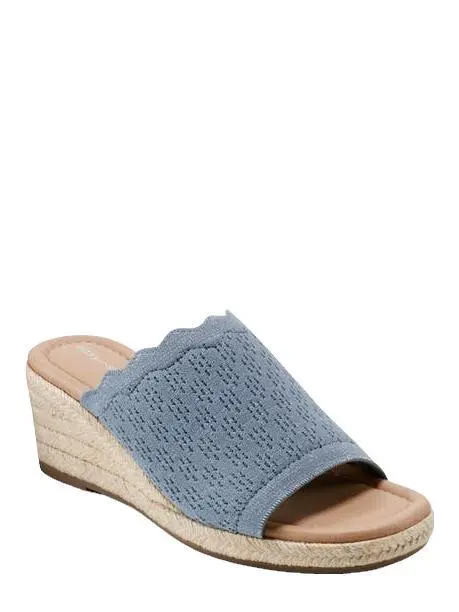 Easy Spirit Shanice Wedge Espadrille Slide Sandal - Blue