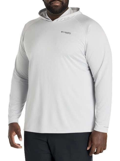 Columbia Big & Tall Pfg Solar Stream Long-sleeve Hooded T-shirt - Cool Grey
