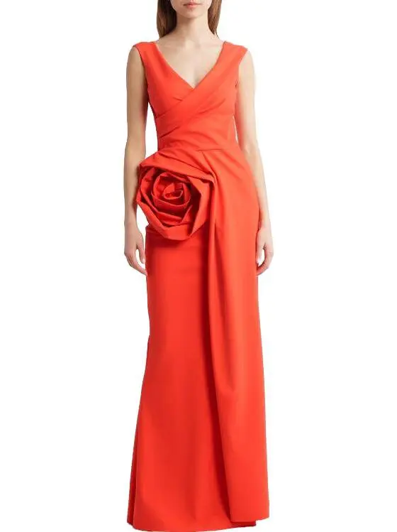 Chiara Boni La Petite Robe Tekkan Rosette Gown - Geranium