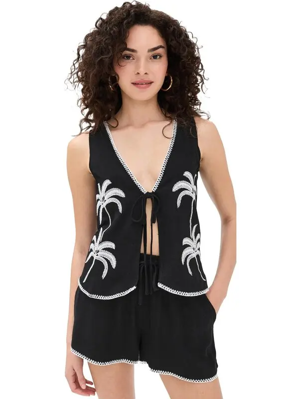 4TH & RECKLESS Kenna Embroidered Top - Black