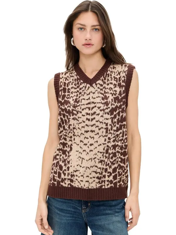 THE RAGGED PRIEST Gator Knit Vest - Croc Print