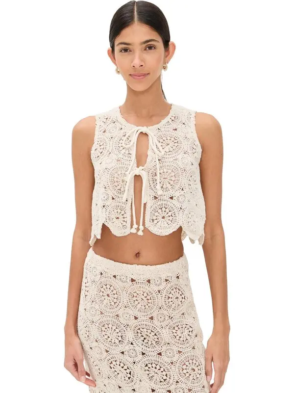 4TH & RECKLESS Laurenne Crochet Top - Beige