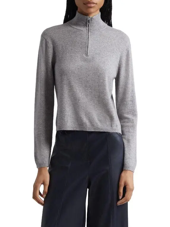 MM BY MAX MARA Wool And Cashmere Quarter-zip Pullover Sweater - Light Grey