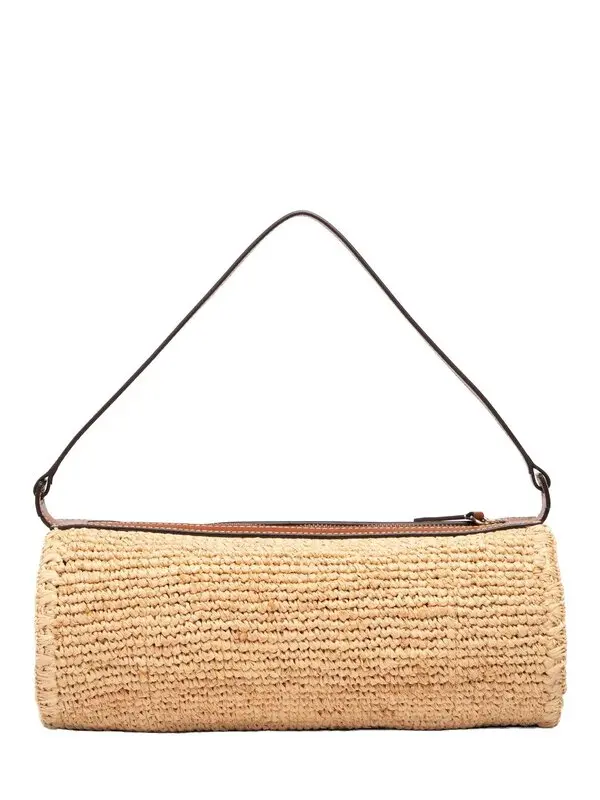 Staud Mini Taru Raffia Shoulder Bag - Natural/ Tan