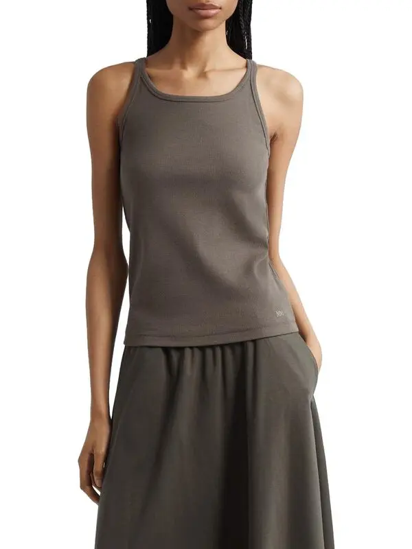 MM BY MAX MARA Strenna Ribbed Tank - Dark Green