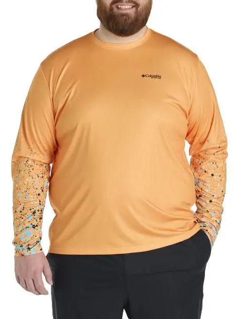 Columbia Big & Tall Terminal Tackle Pfg X Bentley Long-sleeve Graphic T-shirt - Summer Orange