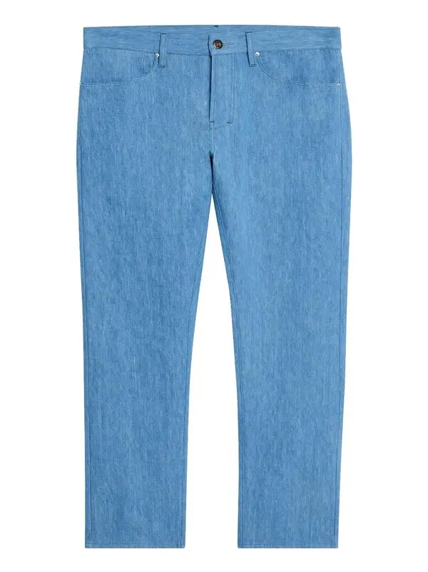 Gabriela Hearst Anthony Cotton-linen Denim Pants - Light Blue Denim