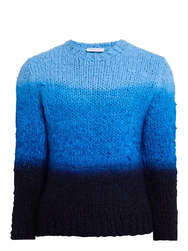 Gabriela Hearst Aion Cashmere Dip-dye Knit Crewneck Sweater - Deep Dye  Sky Blue