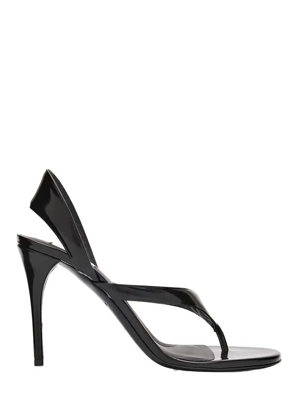 Alaïa Leather Thong Slingback Sandals - Noir