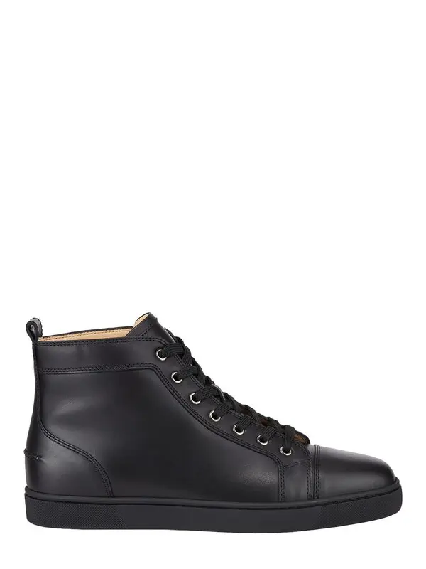 CHRISTIAN LOUBOUTIN Louis Leather High-top Sneakers - Black