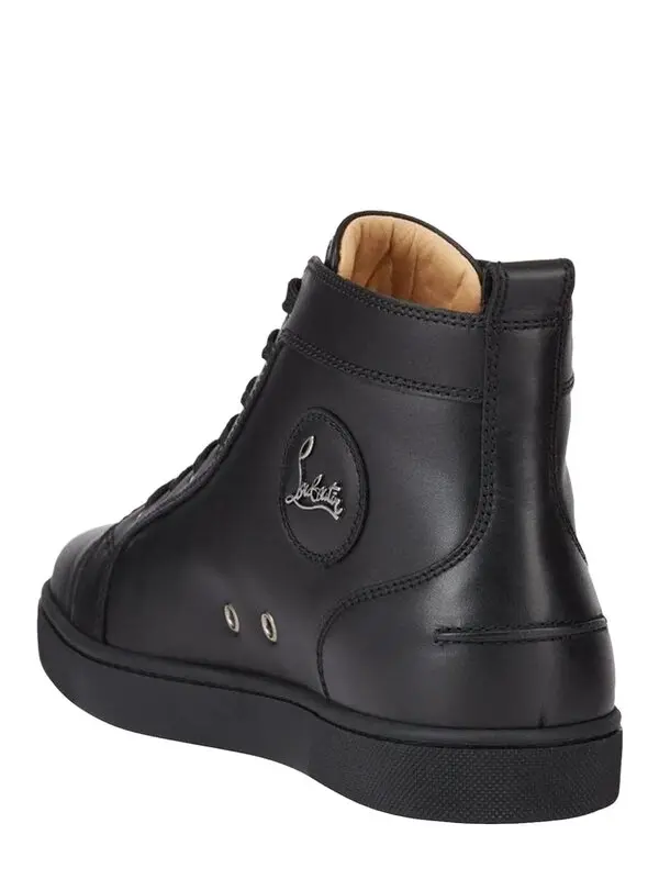 CHRISTIAN LOUBOUTIN Louis Leather High-top Sneakers - Black