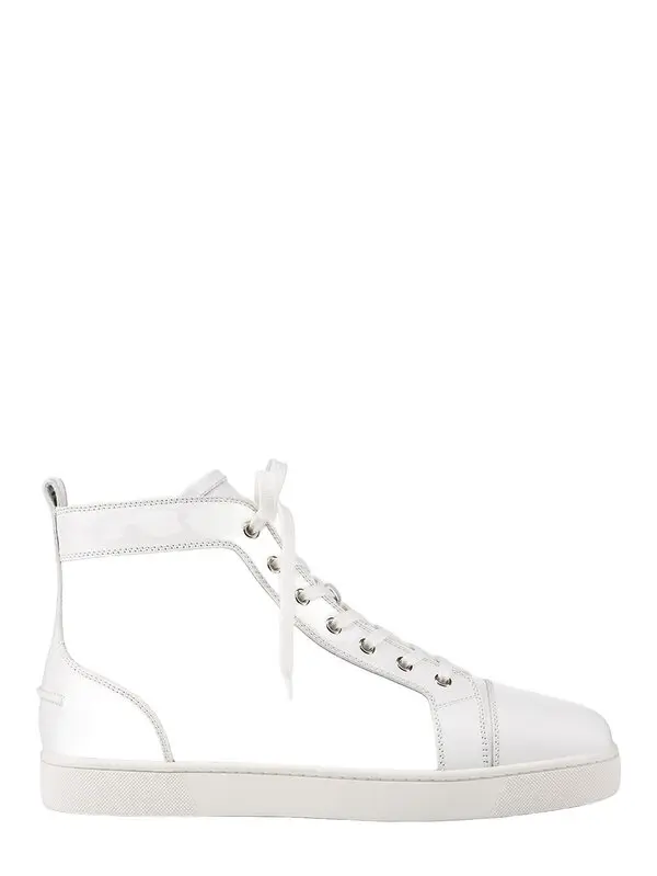 CHRISTIAN LOUBOUTIN Louis Leather High-top Sneakers - White