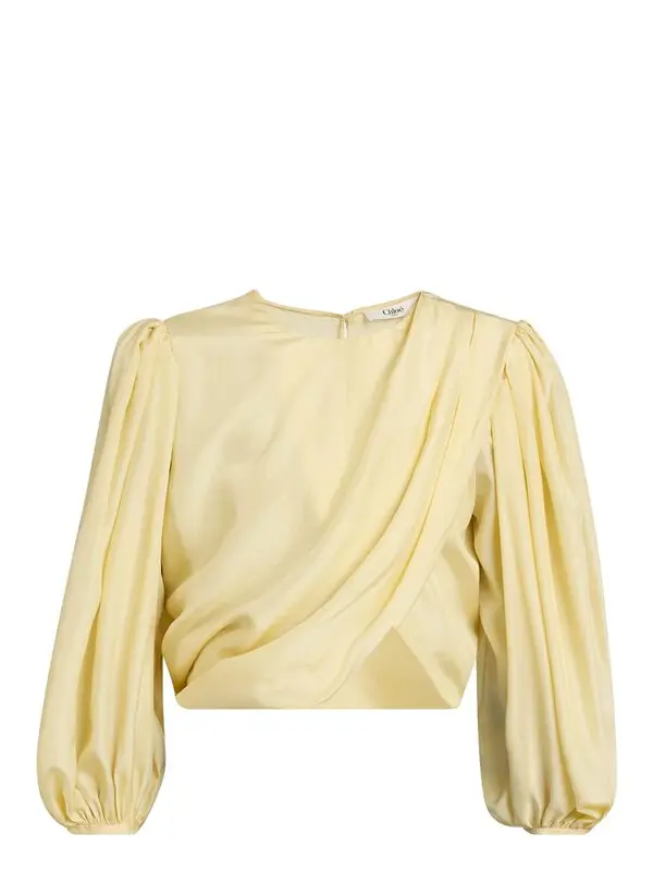 Chloé Draped Cropped Top - Powder Yellow