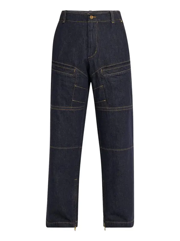 Moncler X Mercedes-benz Nigo Washed Denim Trousers - Blue Denim