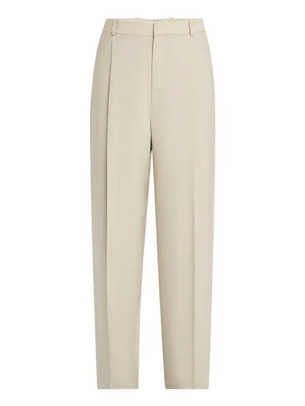 Saint Laurent Pleated Wool-silk Trousers - Camel