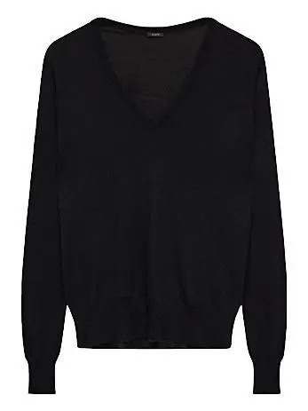 JOSEPH Cashair V-neck Cashmere Jumper - Black