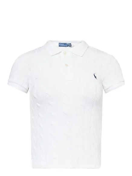 Polo Ralph Lauren Cable-knit Short-sleeve Polo Shirt - White