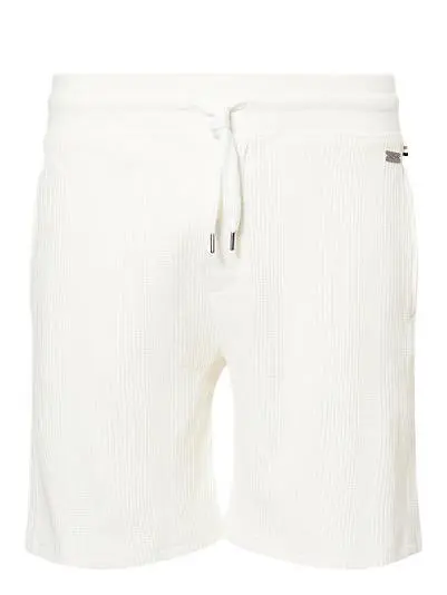 Hugo Boss Waffle-texture Cotton-blend Shorts - Natural
