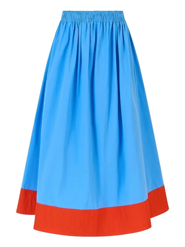 Rosie Assoulin Shirred Skirt - Cornflower