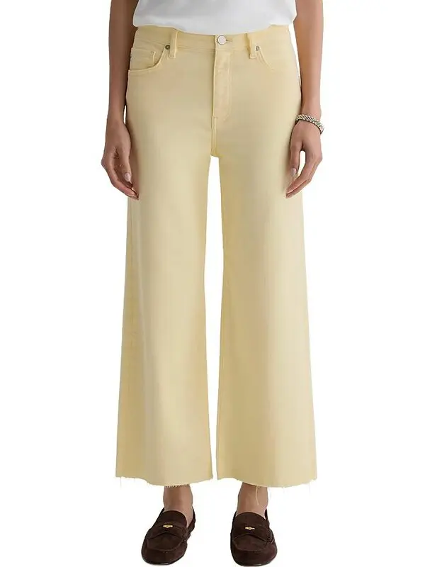 Ag Saige High Rise Wide Leg Crop Jeans - Sunlight Yellow