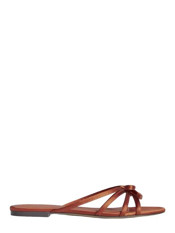 Everlane Bow Sandal - Deep Amber Satin