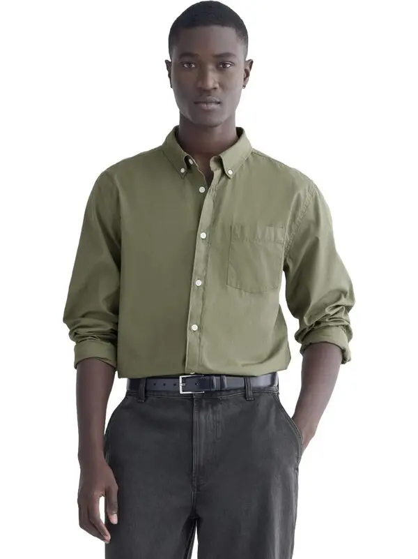 Everlane Washed Poplin Shirt - Lichen Green